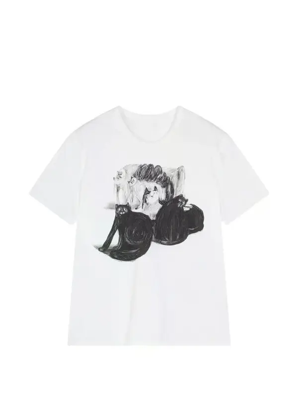 JNBY Cat-print Short-sleeve T-shirt