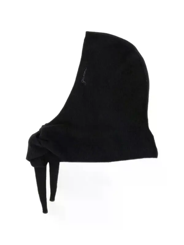 GANNI Logo-embroidered Balaclava - Black