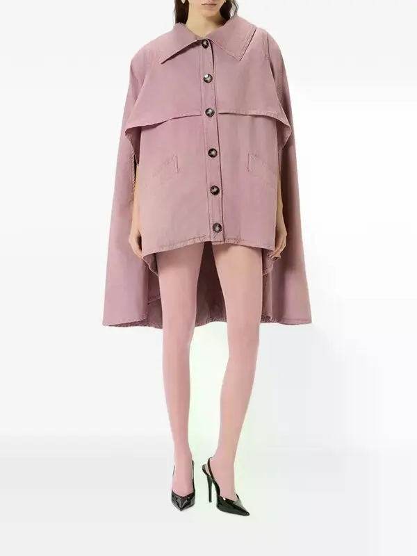 Blumarine Asymmetric Canvas Cape