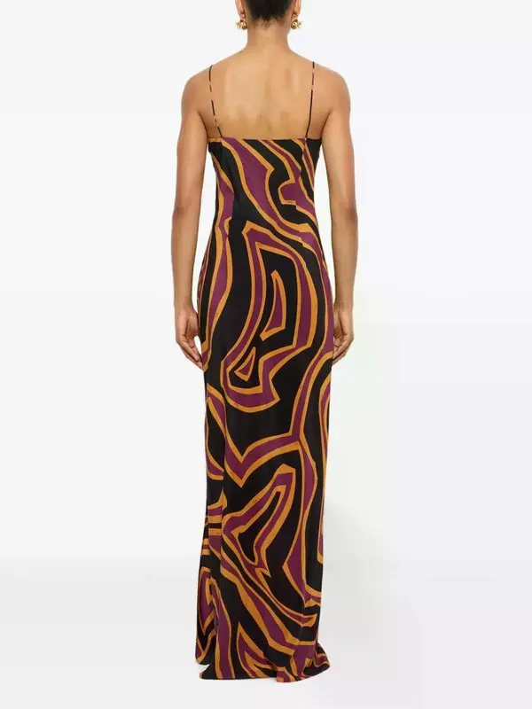 Emilio Pucci Labirinto-print Crêpe De Chine Maxi Dress - Red