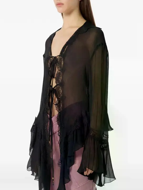 Blumarine Lace-trim Ruffled Shirt