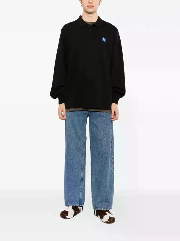 ADER ERROR Logo-patch Long-sleeve Polo Shirt