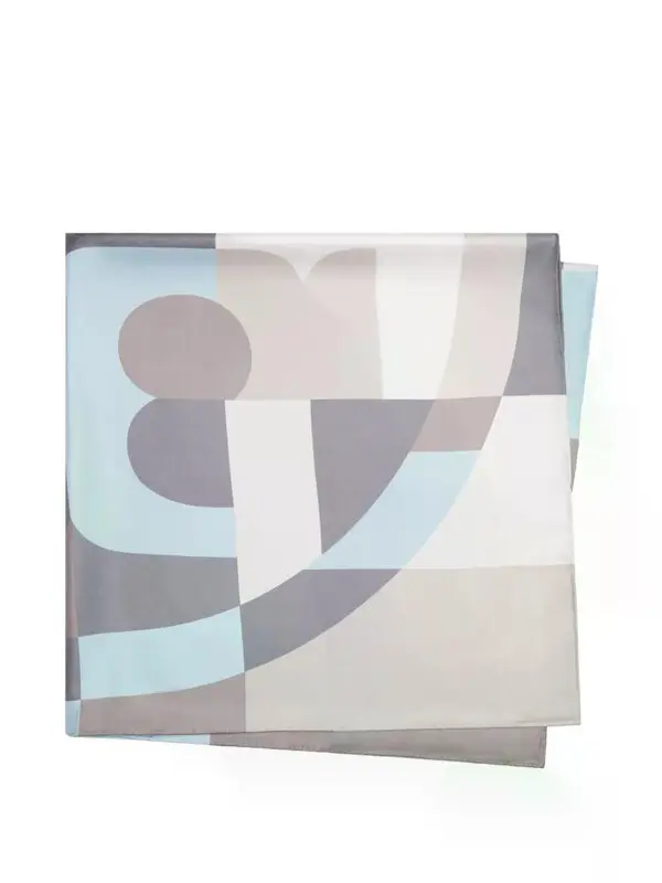 Tory Burch Geo Colorblock Silk Square Scarf