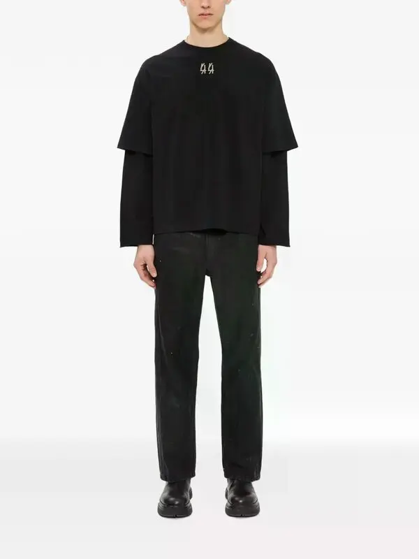 44 LABEL GROUP Logo-print Layered-sleeve T-shirt