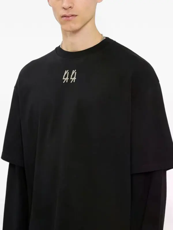 44 LABEL GROUP Logo-print Layered-sleeve T-shirt