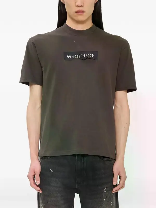 44 LABEL GROUP Logo-patch Cotton T-shirt - Brown
