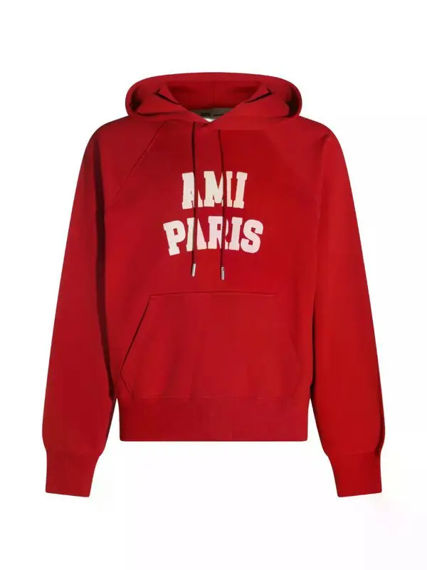 AMI Paris Cotton Hoodie With Embroidery