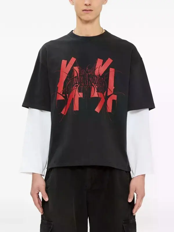 44 LABEL GROUP Sp 2.0 Double Long-sleeve T-shirt - Black