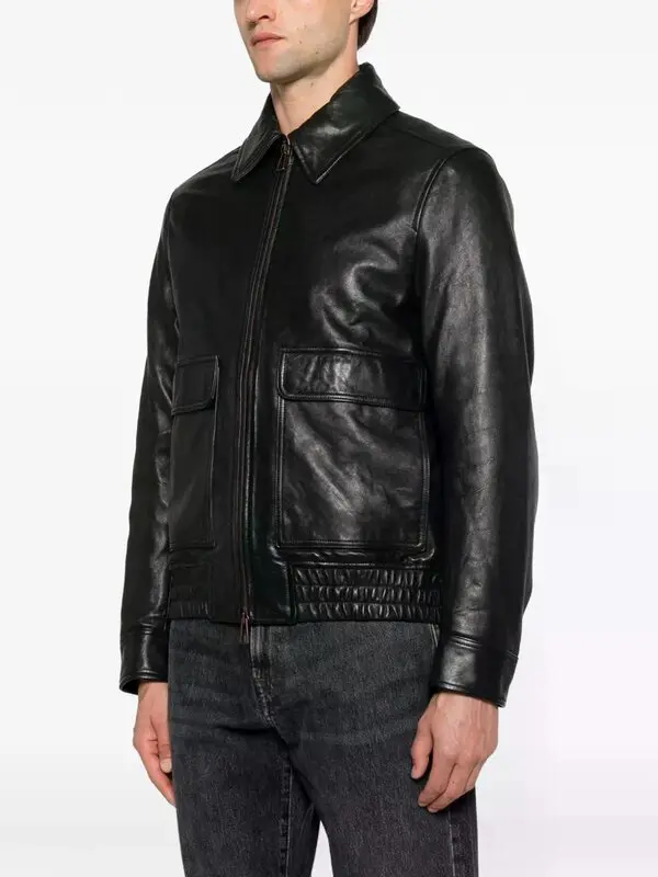 Paul Smith Leather Jacket - Black