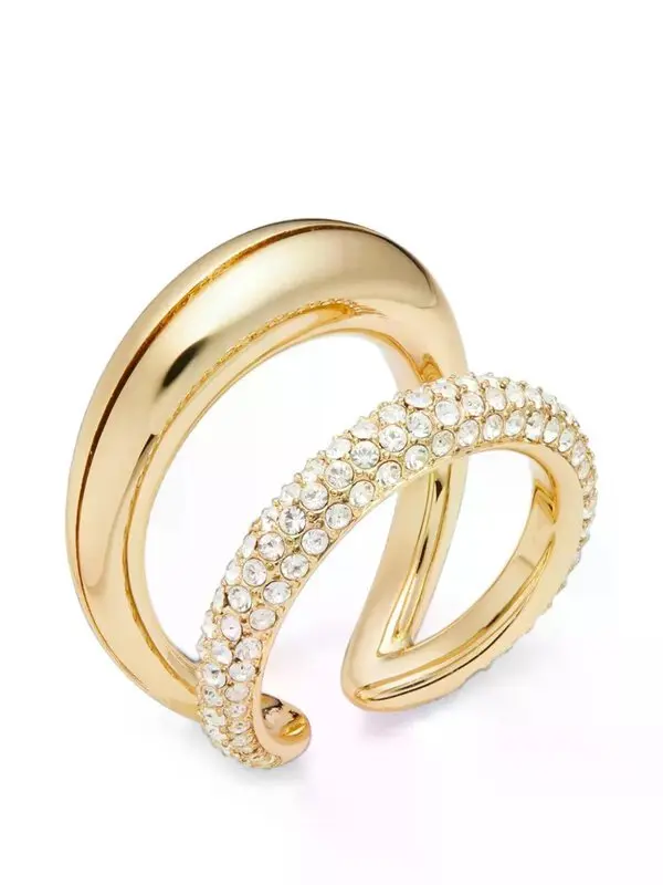 Tory Burch Pierced Pavé Double Ring