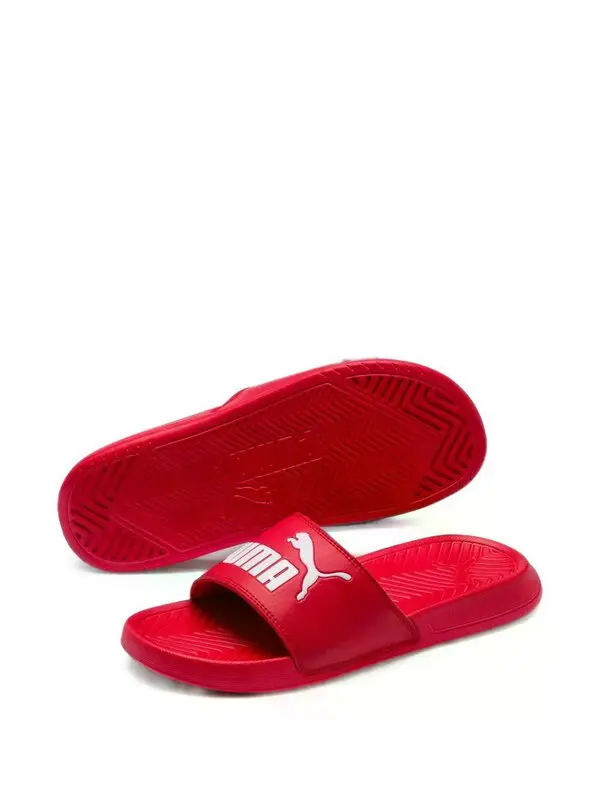 PUMA Popcat Logo-print Slides - Red