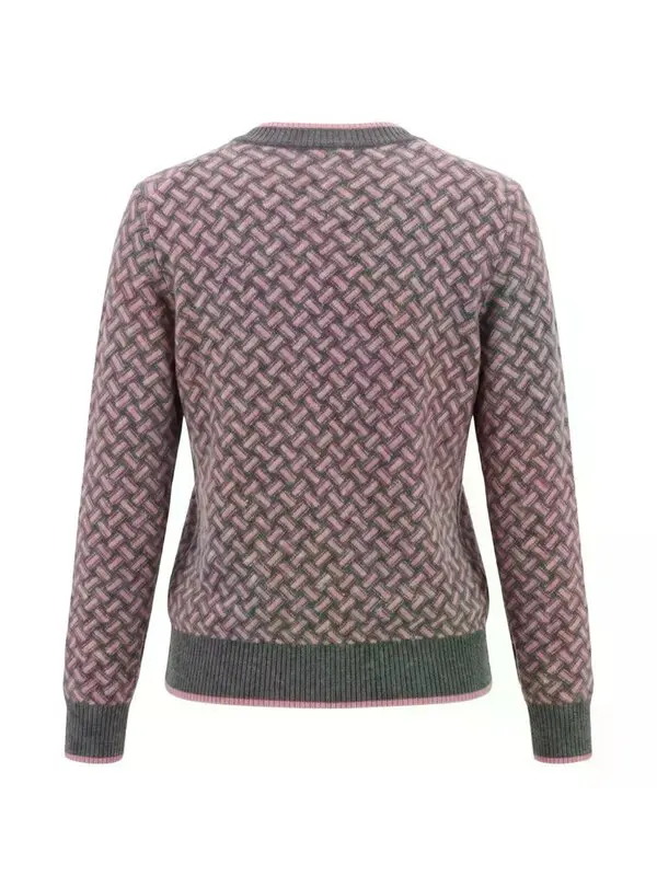 DRUMOHR Razor Blade Basket-weave V-neck Sweater