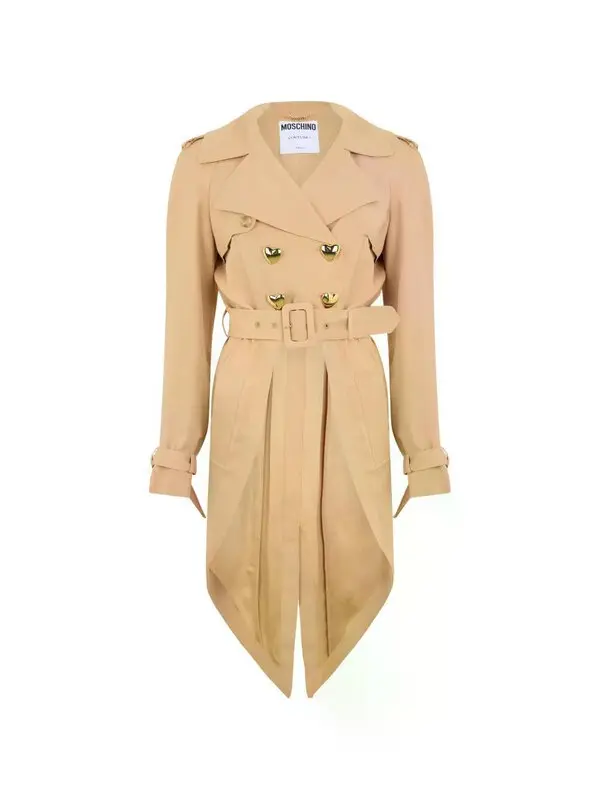 Moschino Double-breasted Heart-button Coat - Neutrals