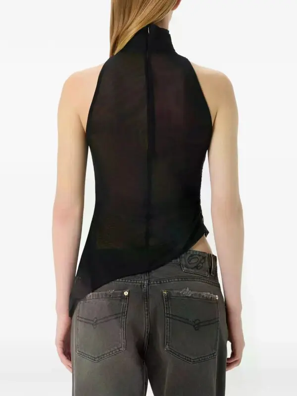 Blumarine Sequin-embroidered Tulle Top