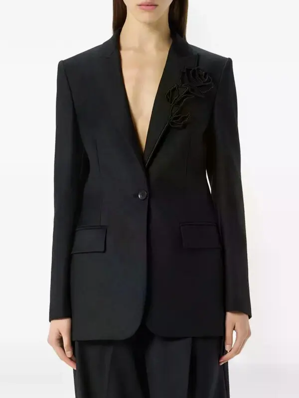 Blumarine Rose-embroidered Tailored Jacket