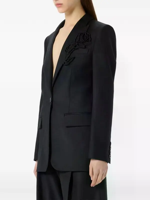 Blumarine Rose-embroidered Tailored Jacket