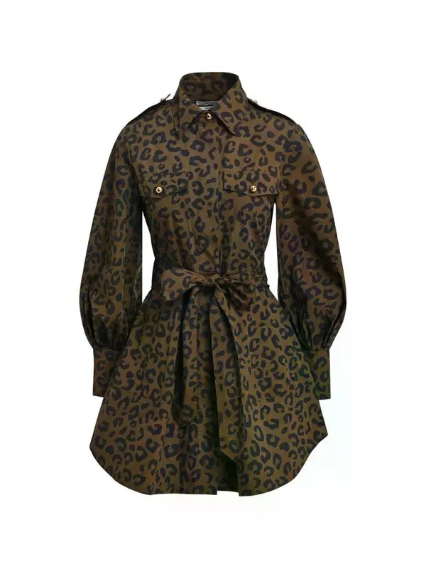 Essentiel Antwerp Leopard-print Keto Shirt Mini Dress - Brown