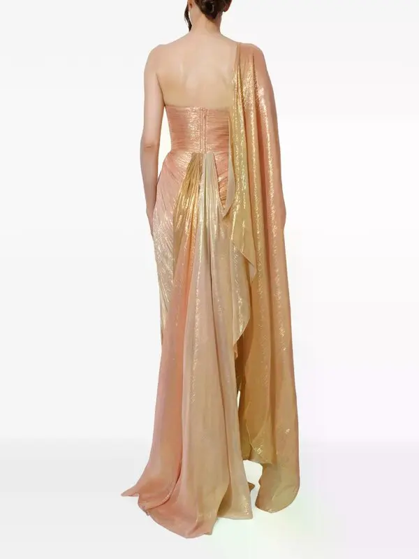 IRIS SERBAN One-shoulder Draped Maxi Dress