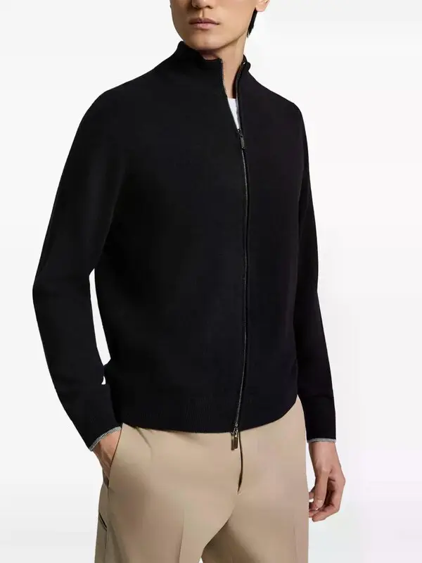 Peserico Zip-up High-neck Sweater