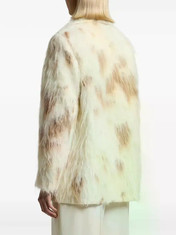 Peserico Abstract-pattern Faux-fur Jacket - Neutrals