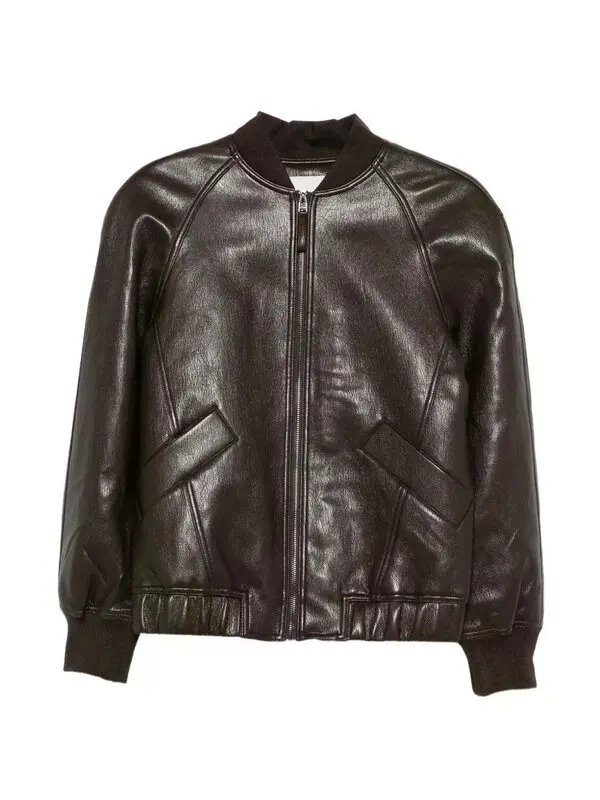 THE FRANKIE SHOP Alena Faux-leather Bomber Jacket - Brown
