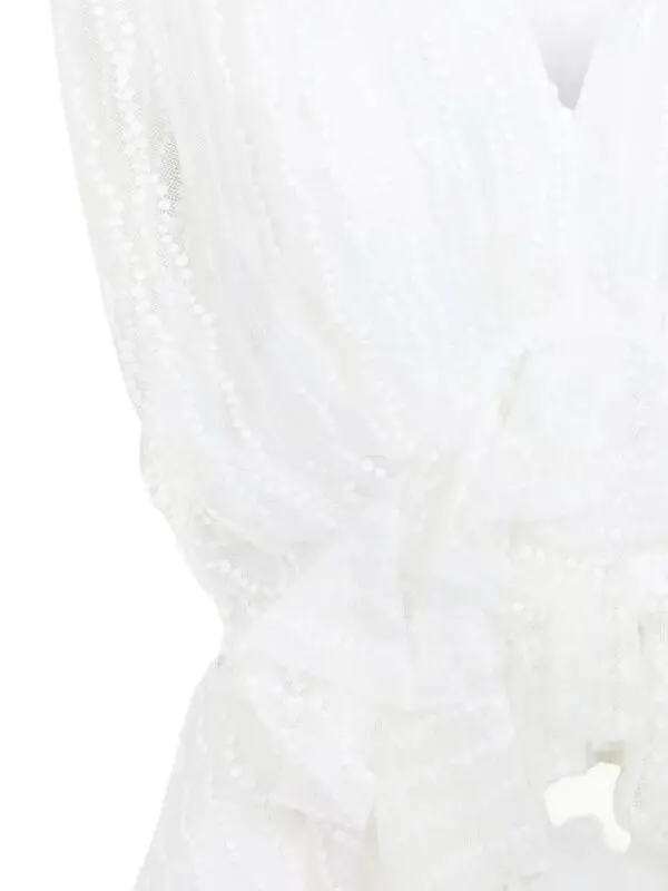Alberta Ferretti Ruffled V-neck Blouse