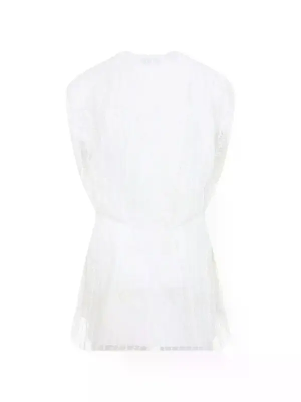 Alberta Ferretti Ruffled V-neck Blouse