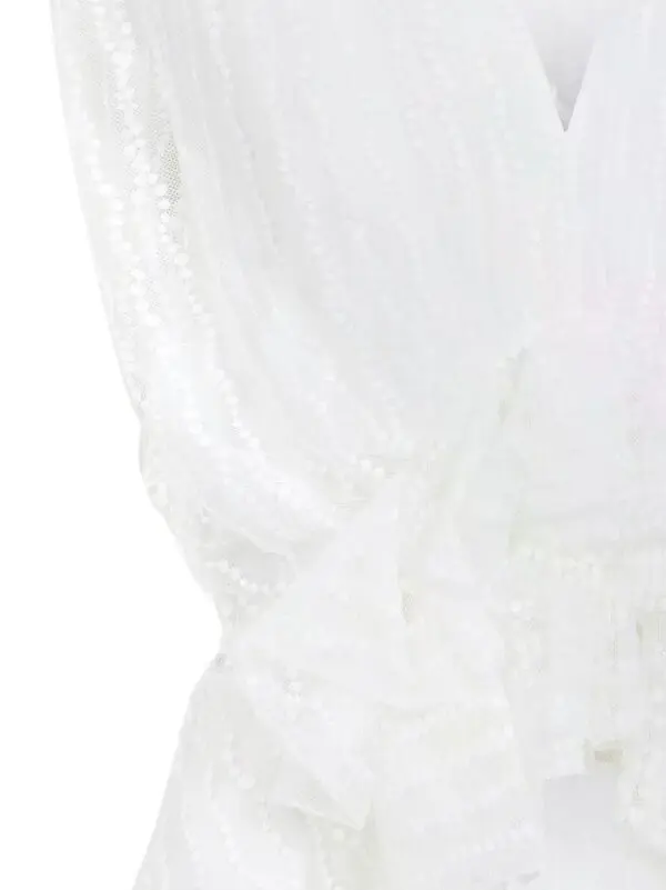 Alberta Ferretti Ruffled V-neck Blouse