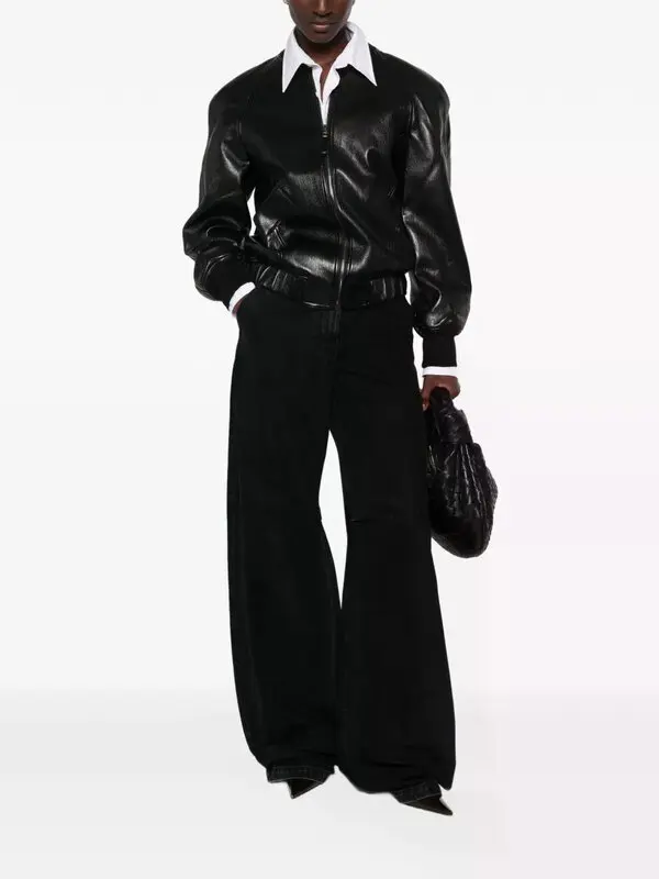 THE FRANKIE SHOP Alena Faux-leather Bomber Jacket - Black