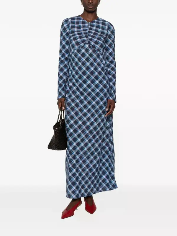 DÔEN Begonia Plaid-print Maxi Dress
