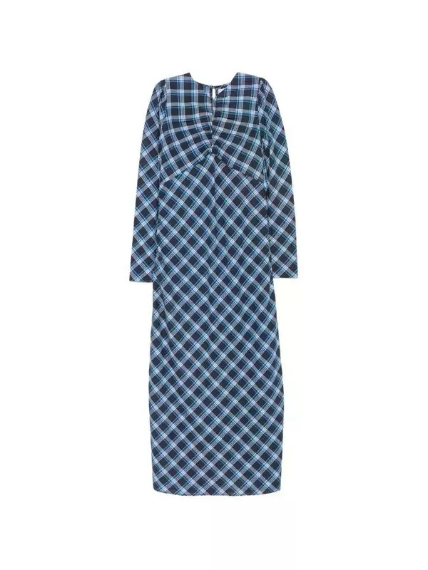 DÔEN Begonia Plaid-print Maxi Dress - Blue