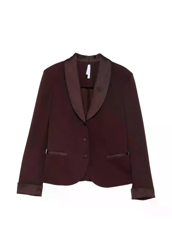 Imperial Shawl-lapel Button-up Blazer - Purple