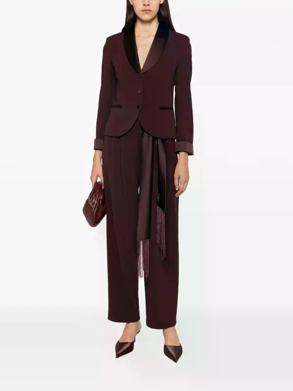Imperial Shawl-lapel Button-up Blazer - Purple