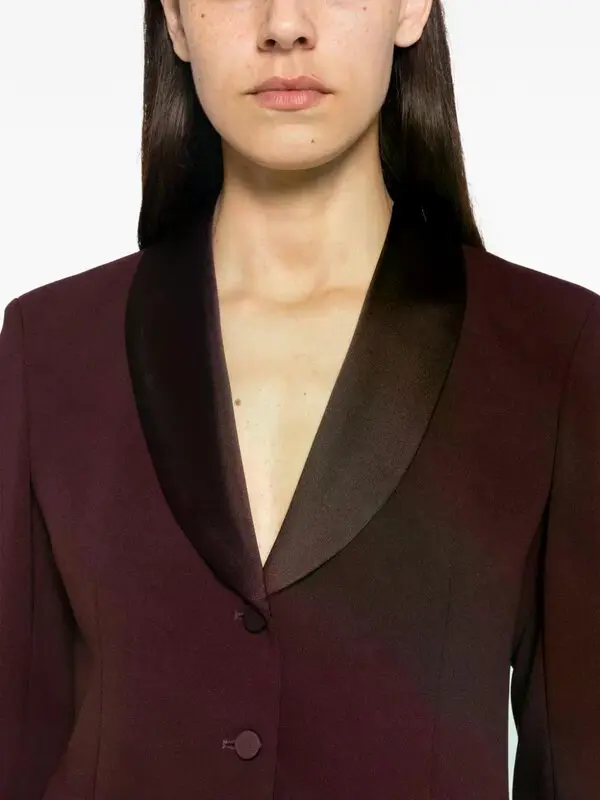 Imperial Shawl-lapel Button-up Blazer - Purple
