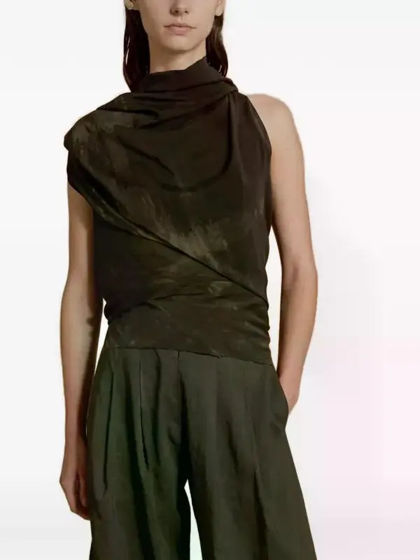 CORTANA Dye Draped-neck Top