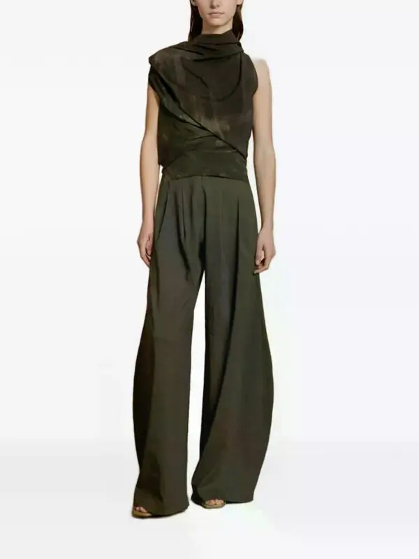 CORTANA Dye Draped-neck Top