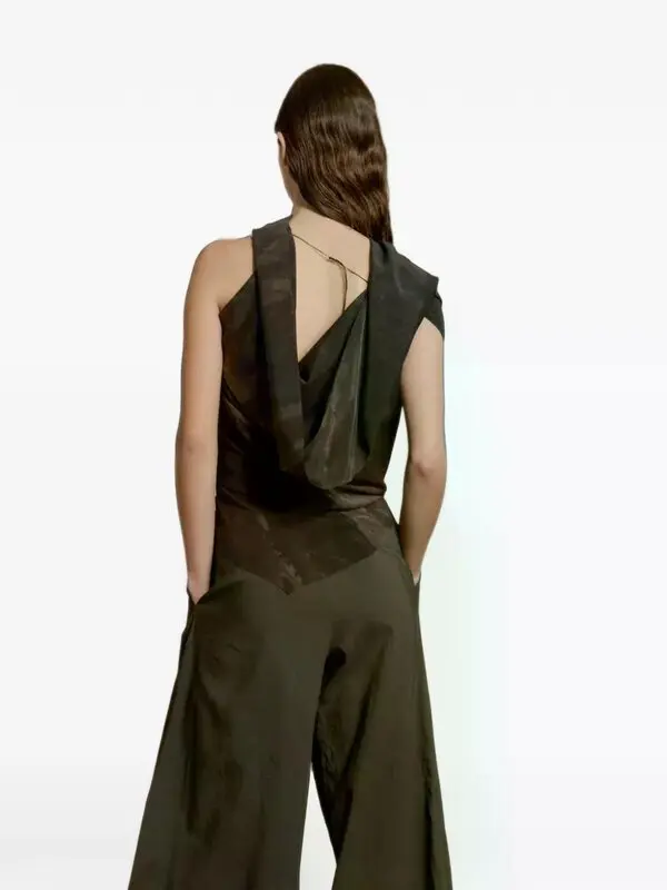 CORTANA Dye Draped-neck Top