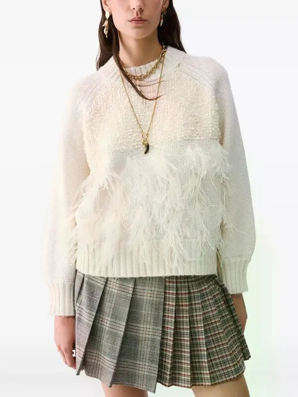 Liu Jo Sweater With Feathers And Sequins