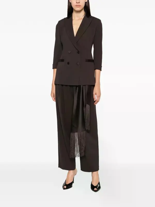 Imperial Fringe-trim Belted Trousers - Brown