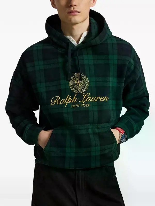 Polo Ralph Lauren Plaid Embroidered-crest Hoodie