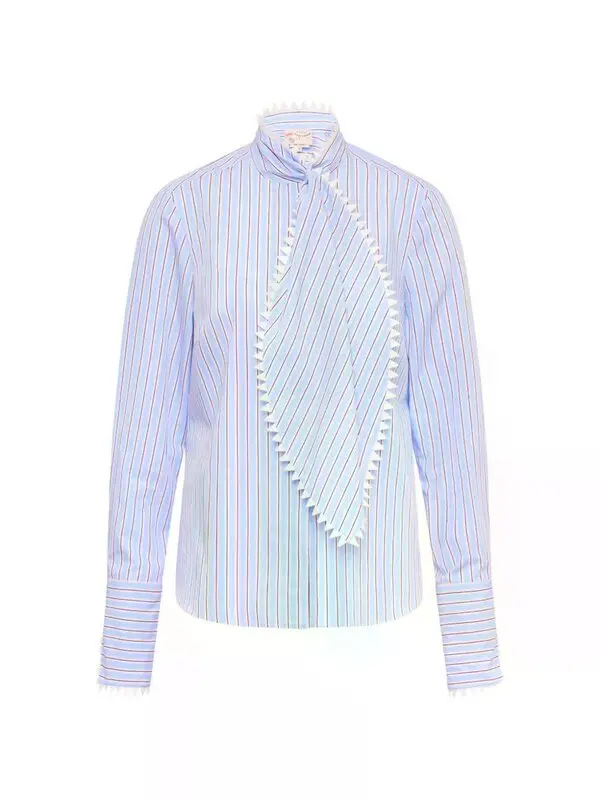 MAISON COMMON Striped Poodle-print Blouse - Blue