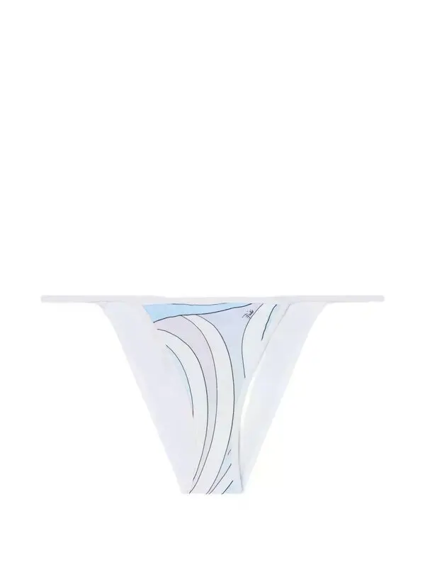 Emilio Pucci Marmo-print Bikini Bottoms - White