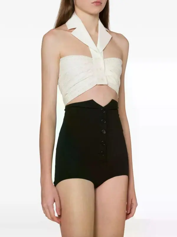 Philosophy Di Lorenzo Serafini Die-cut Draped Crop Top