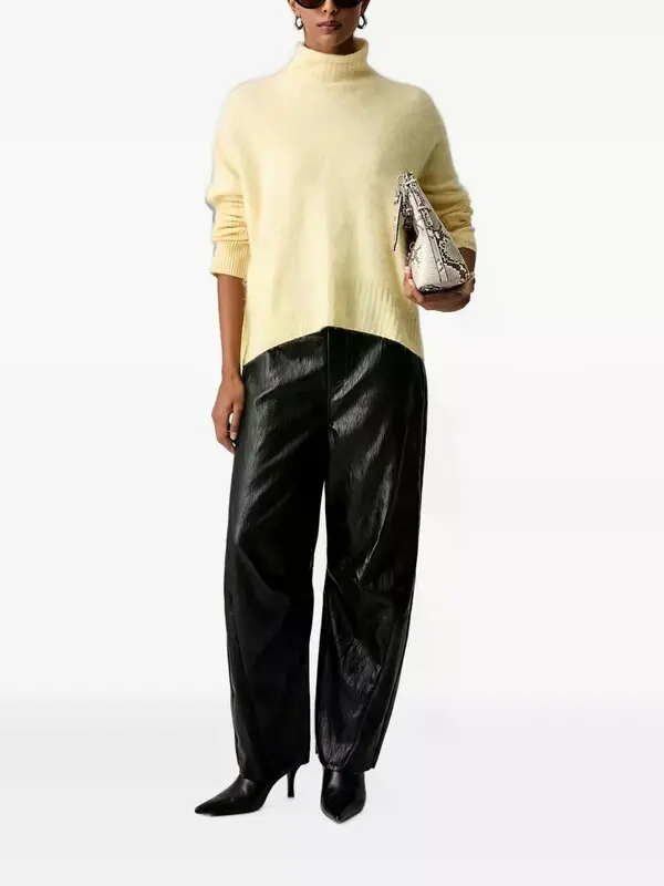 VICOLO Calf Leather Palazzo Pants