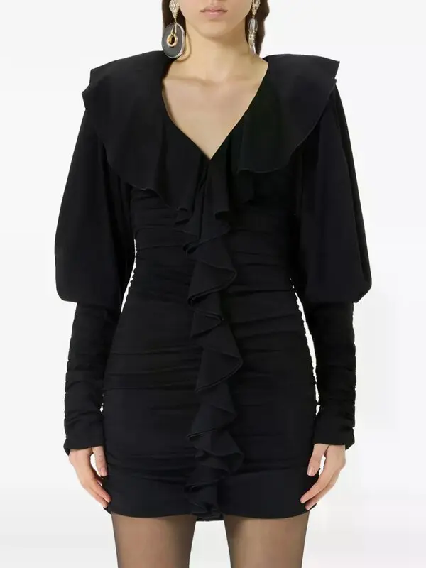 Blumarine Ruffled Gathered Mini Dress
