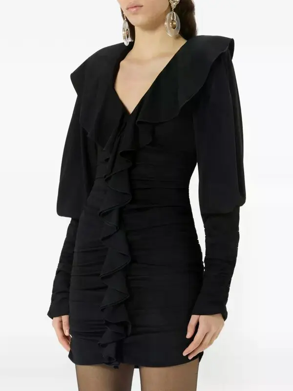 Blumarine Ruffled Gathered Mini Dress