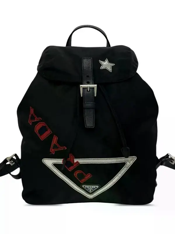 Prada 2000-2013 Tessuto Logo Backpack - Black