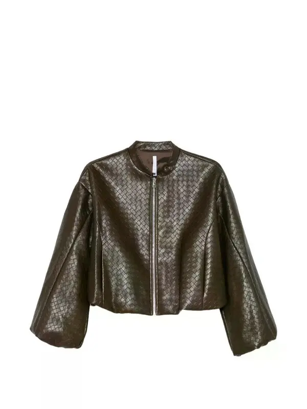 Imperial Basket Weave-effect Cropped Jacket