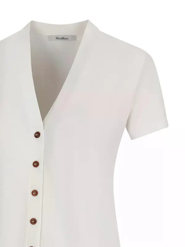 Max Mara Short-sleeve V-neck Cardigan - White