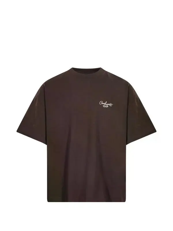 Carhartt Work In Progress Signature Script Logo-embroidered T-shirt - Brown